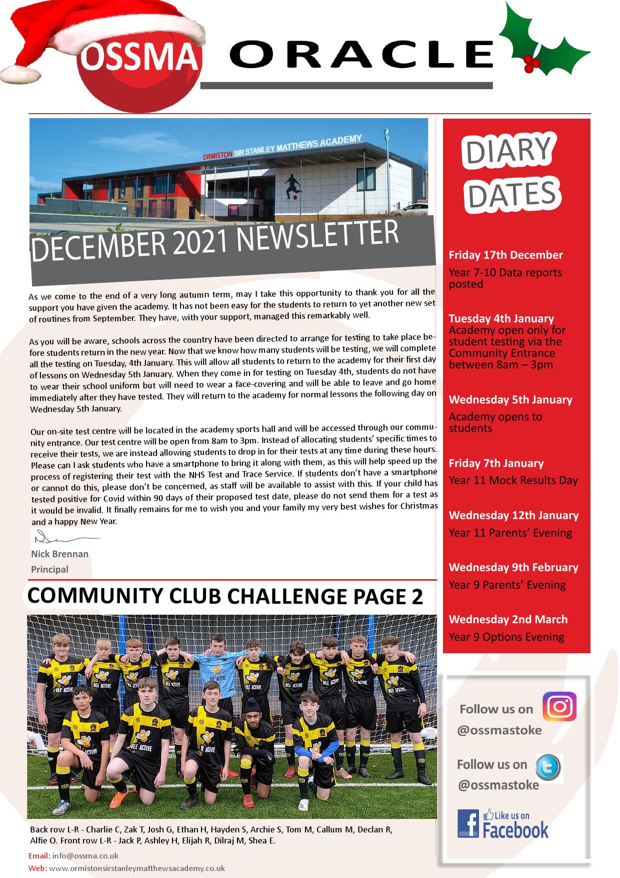 Ormiston Sir Stanley Matthews Academy - Newsletters