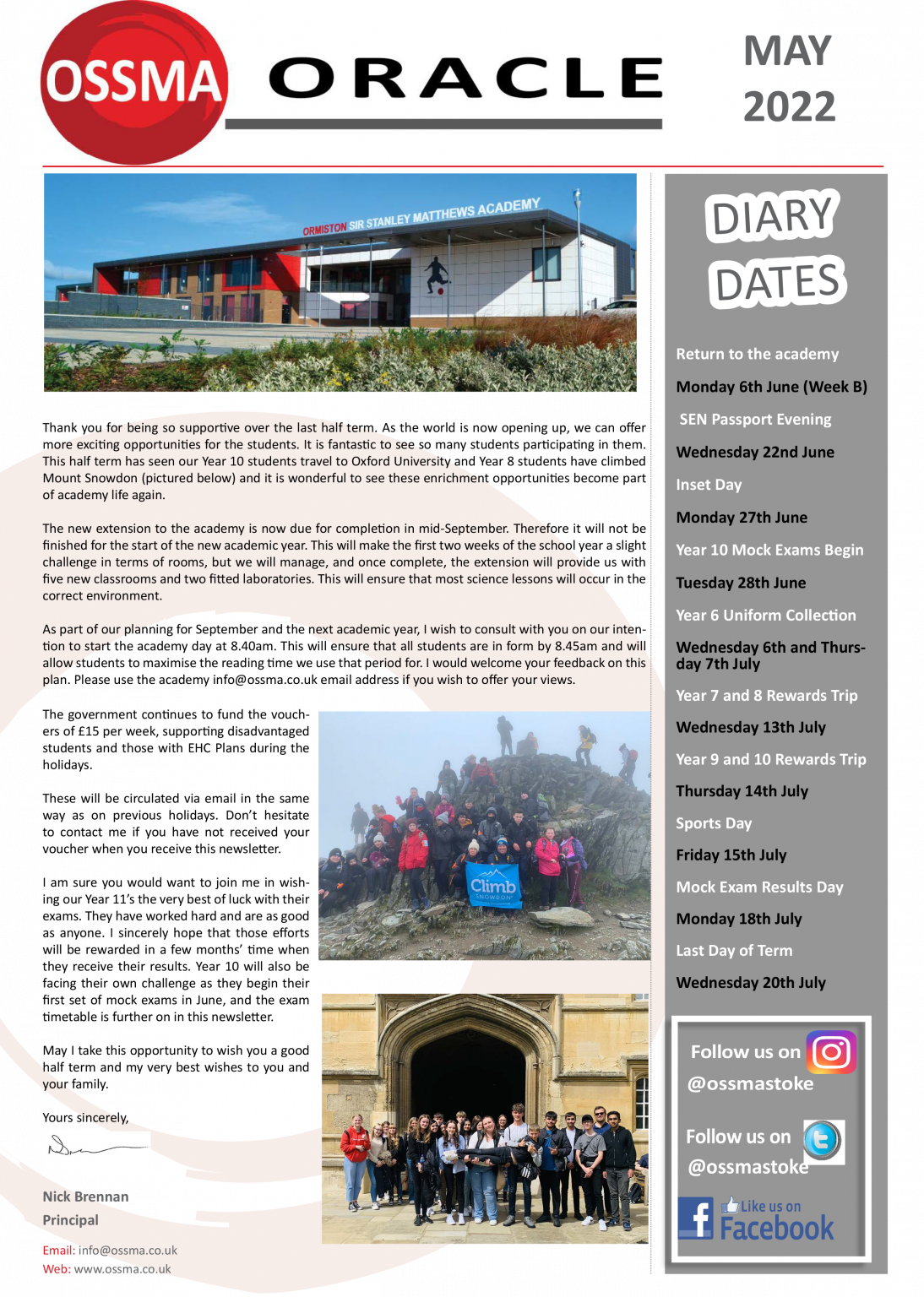 Ormiston Sir Stanley Matthews Academy - Newsletters