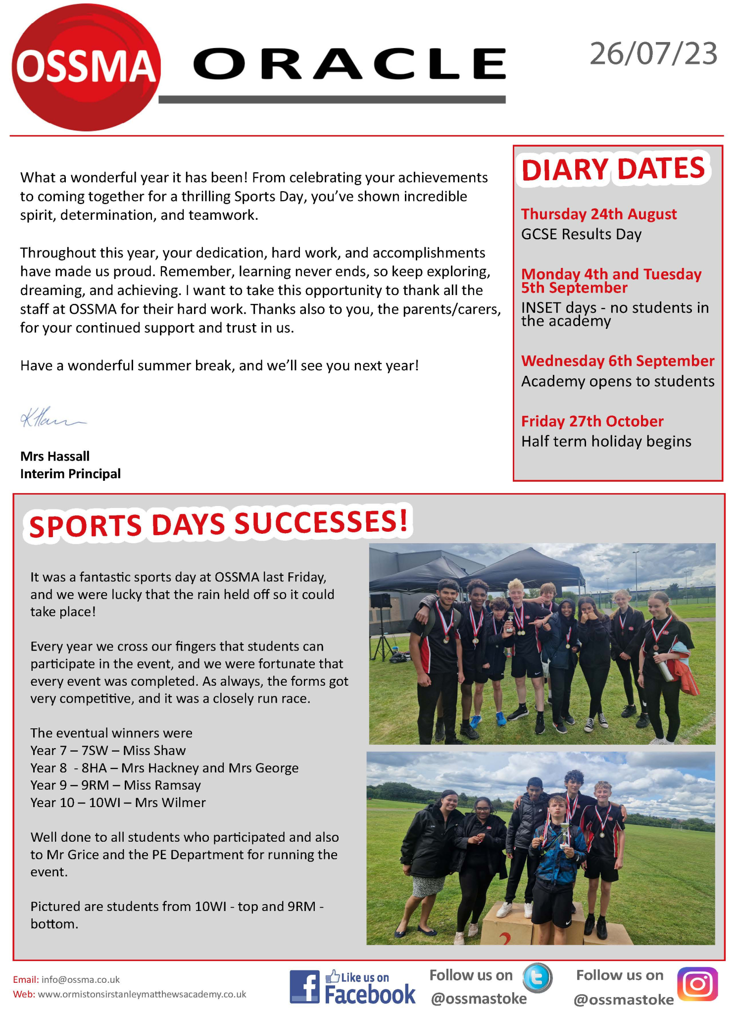 Ormiston Sir Stanley Matthews Academy - Newsletters