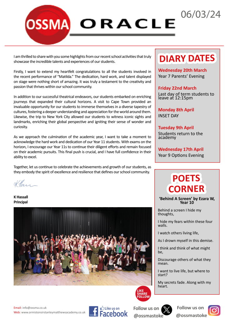 Ormiston Sir Stanley Matthews Academy - Newsletters