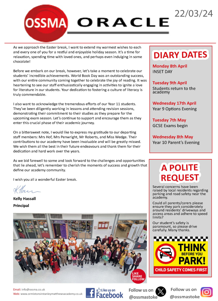 Ormiston Sir Stanley Matthews Academy - Newsletters